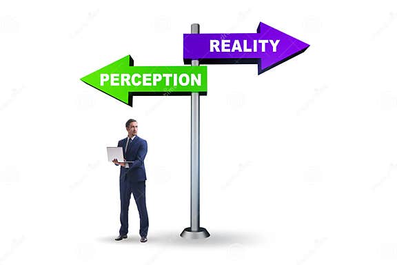 Concept of Choosing Perception or Reality Stock Illustration ...