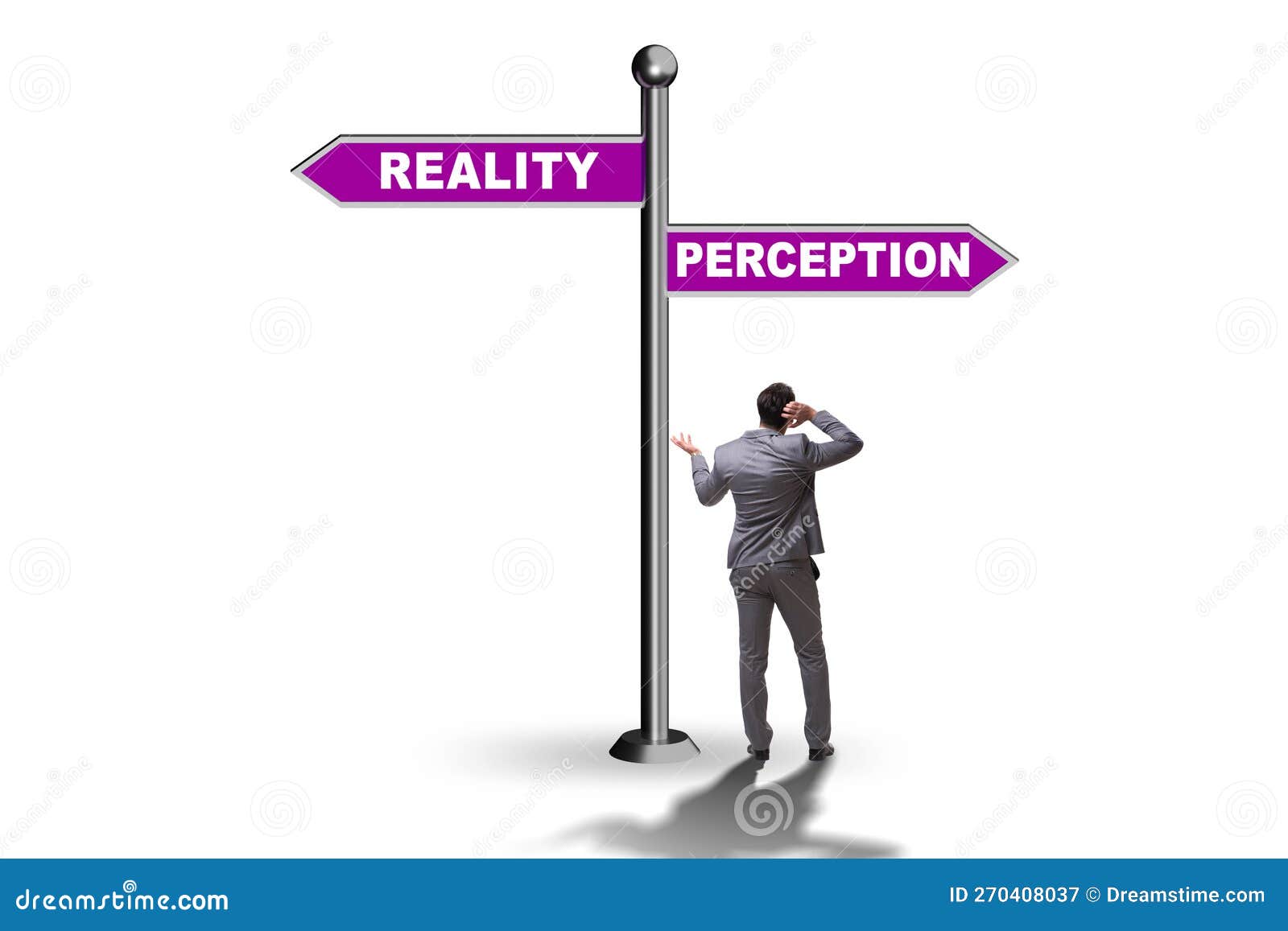 Concept of Choosing Perception or Reality Stock Image - Image of actual ...