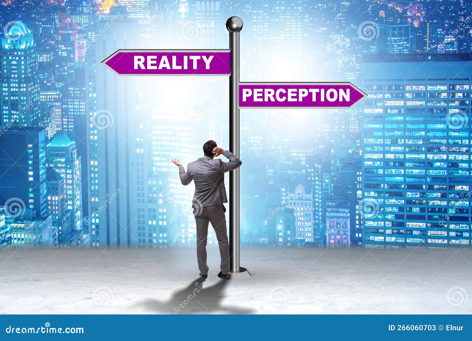 Concept of Choosing Perception or Reality Stock Image - Image of ...
