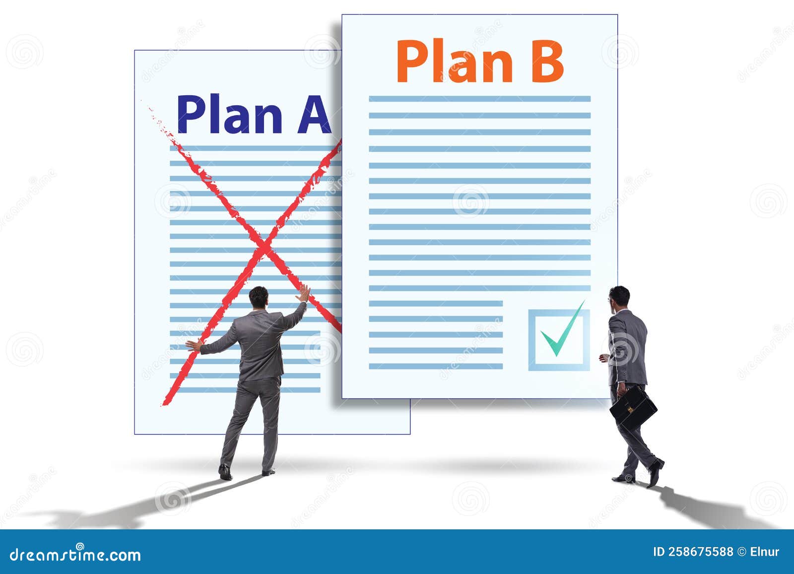 Concept of Choosing between Plan a or Plan B Stock Illustration ...
