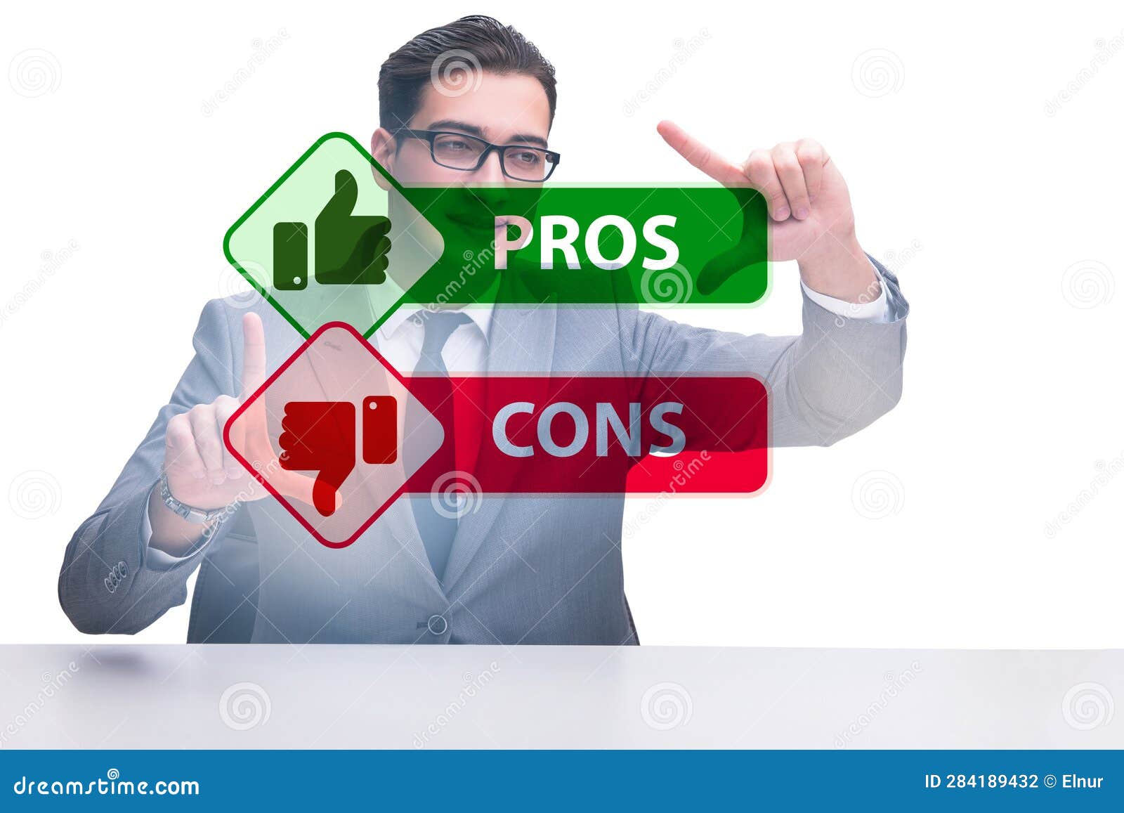 Concept of Choosing Pros and Cons Stock Photo - Image of negative ...