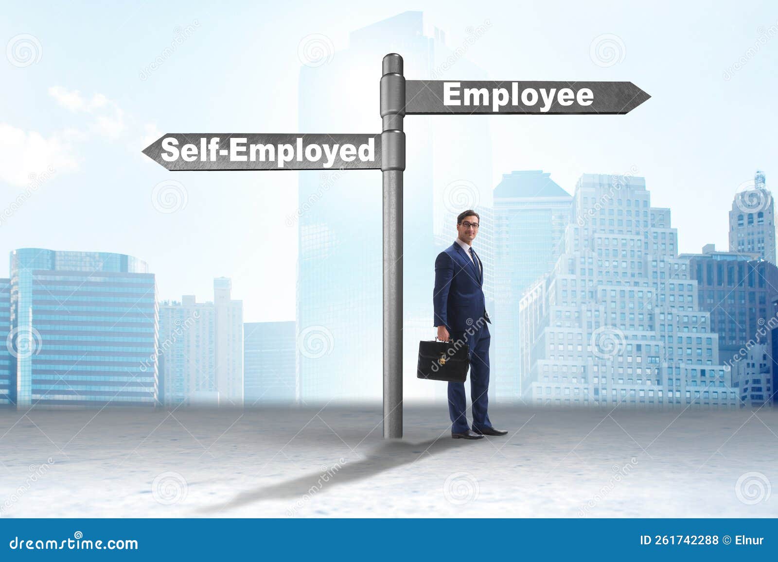 Concept of Choosing Self-employed Versus Employment Stock Photo - Image ...