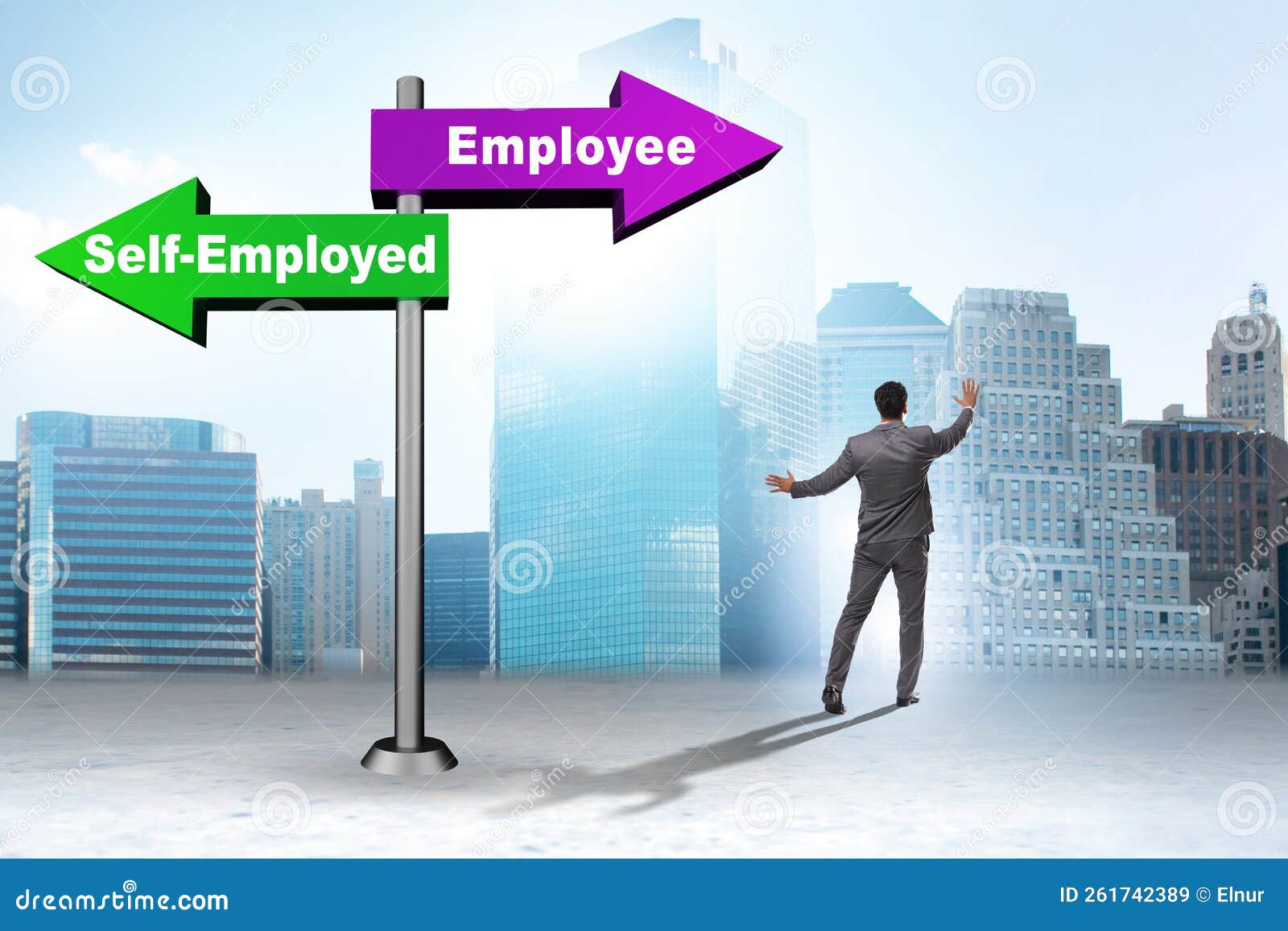 Concept of Choosing Self-employed Versus Employment Stock Image - Image ...