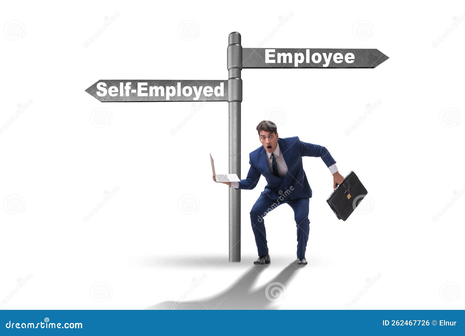 Concept of Choosing Self-employed Versus Employment Stock Illustration ...