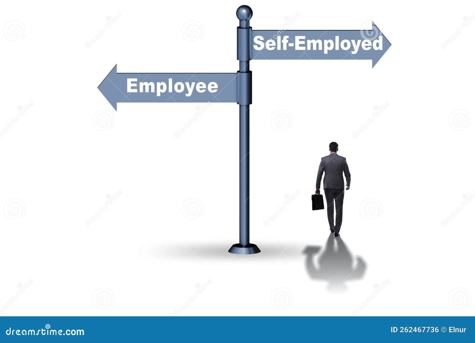 Concept of Choosing Self-employed Versus Employment Stock Illustration ...