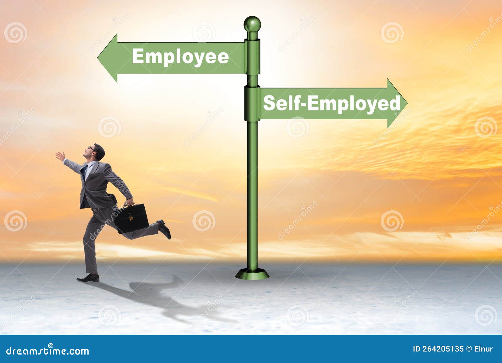 Concept of Choosing Self-employed Versus Employment Stock Image - Image ...