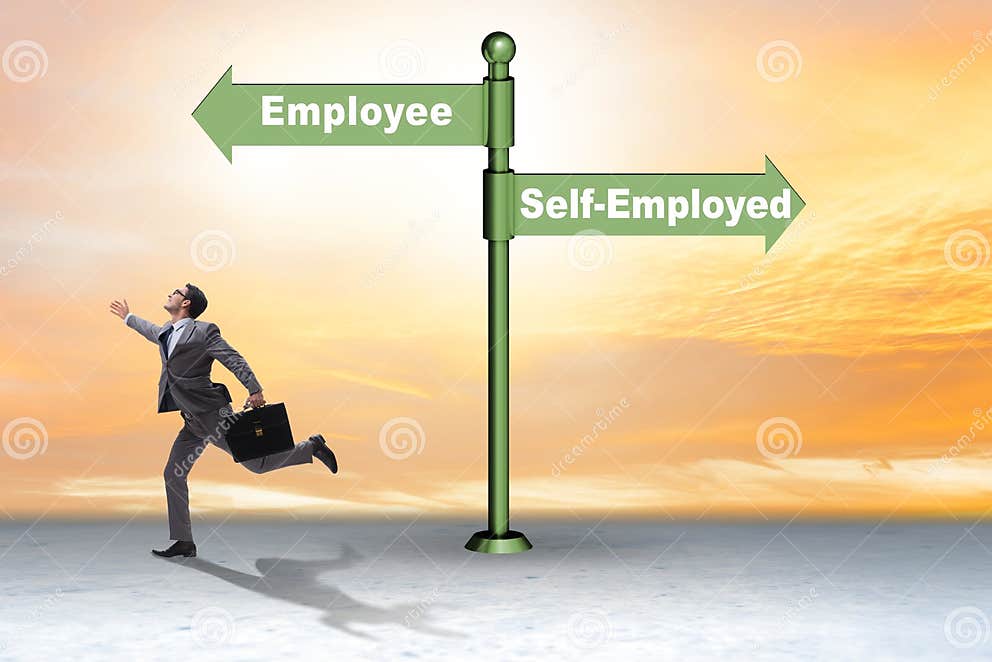 Concept of Choosing Self-employed Versus Employment Stock Image - Image ...