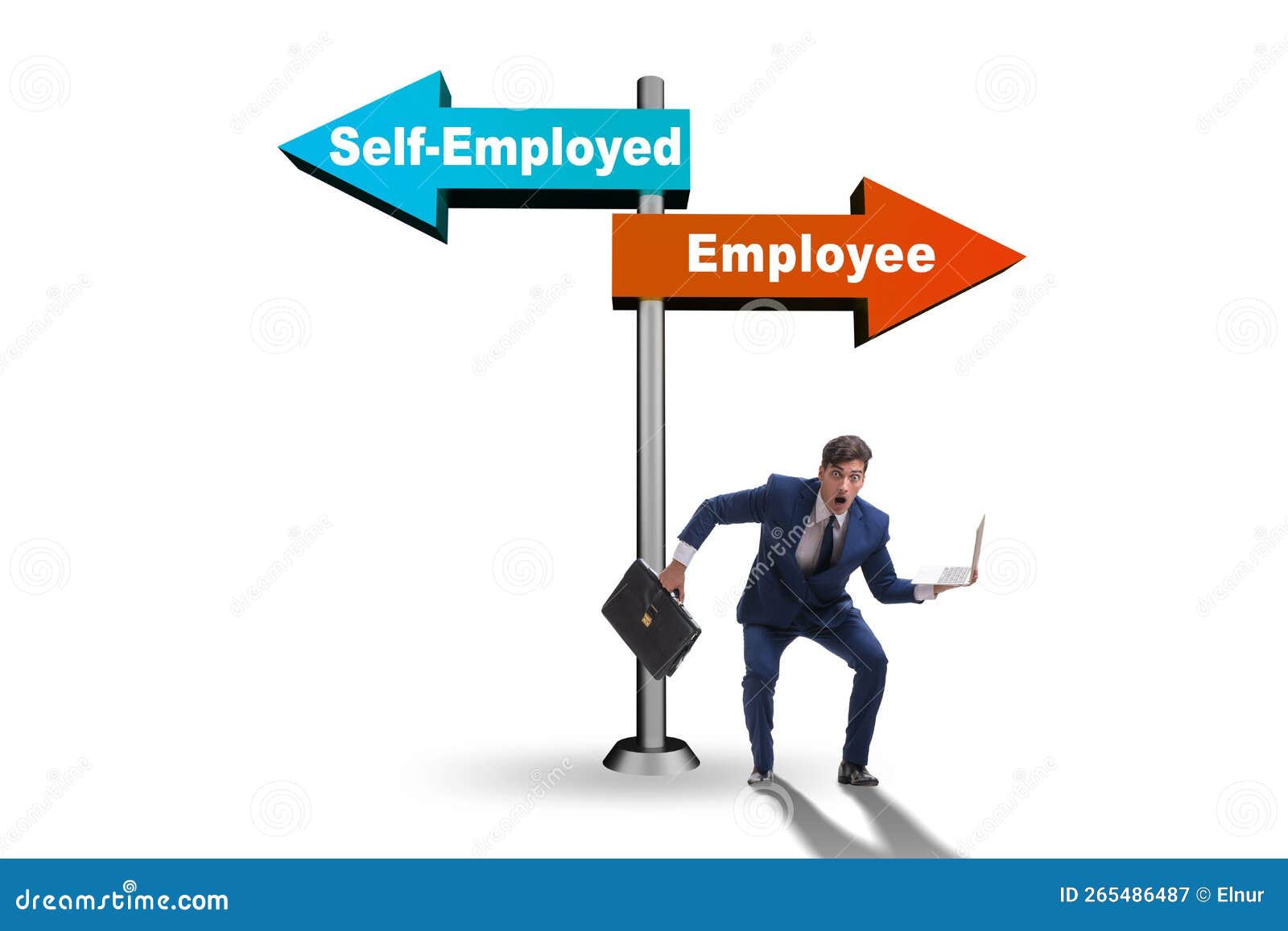 Concept of Choosing Self-employed Versus Employment Stock Image - Image ...