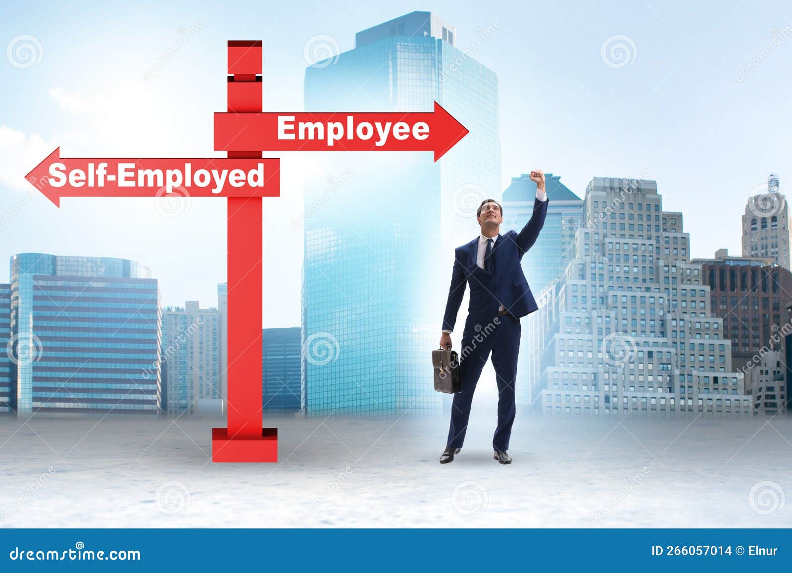 Concept of Choosing Self-employed Versus Employment Stock Illustration ...