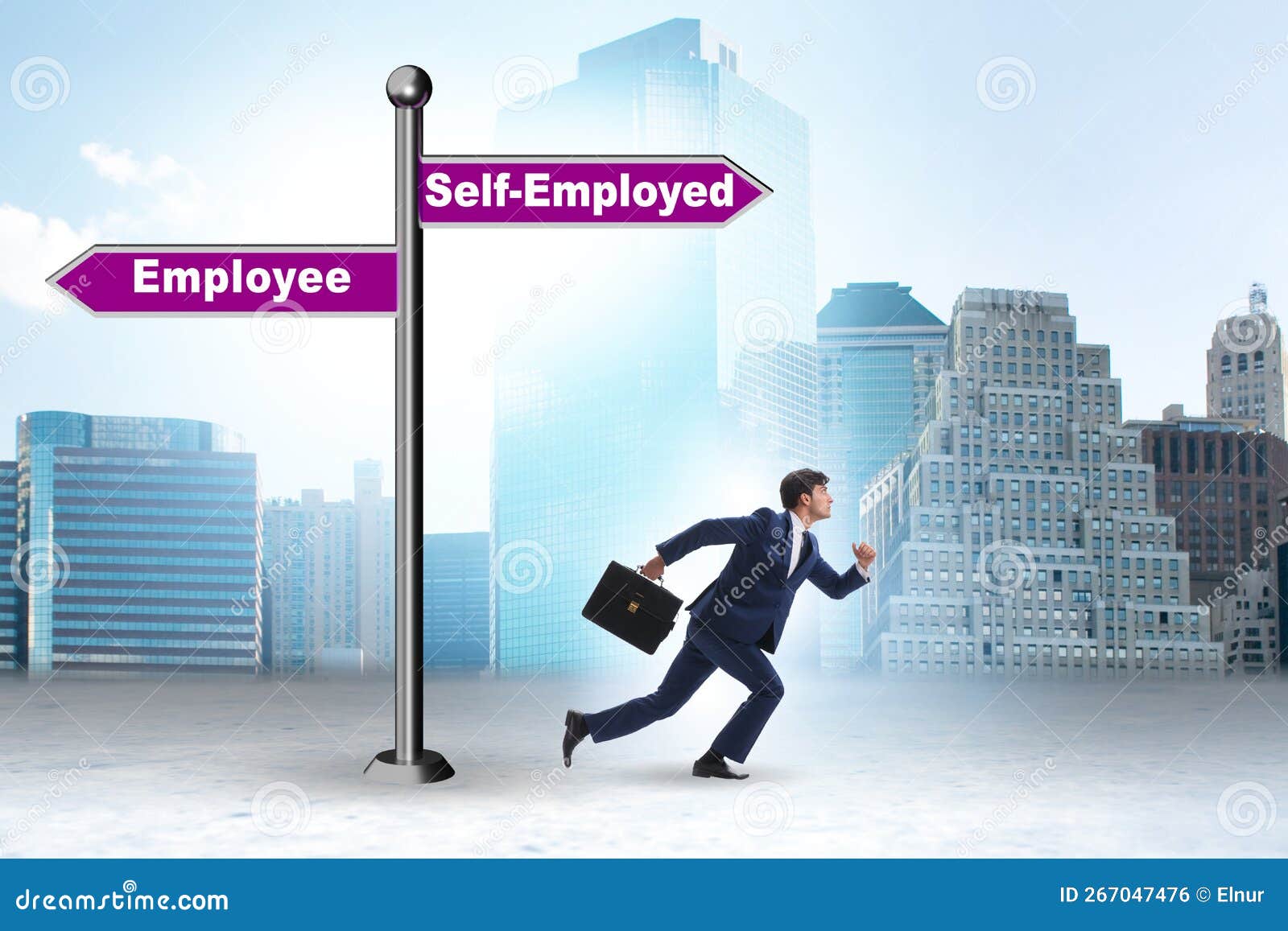 Concept of Choosing Self-employed Versus Employment Stock Photo - Image ...