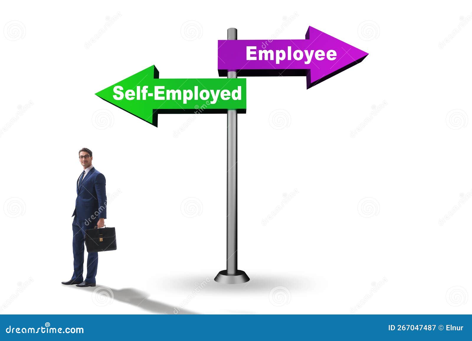 Concept of Choosing Self-employed Versus Employment Stock Image - Image ...