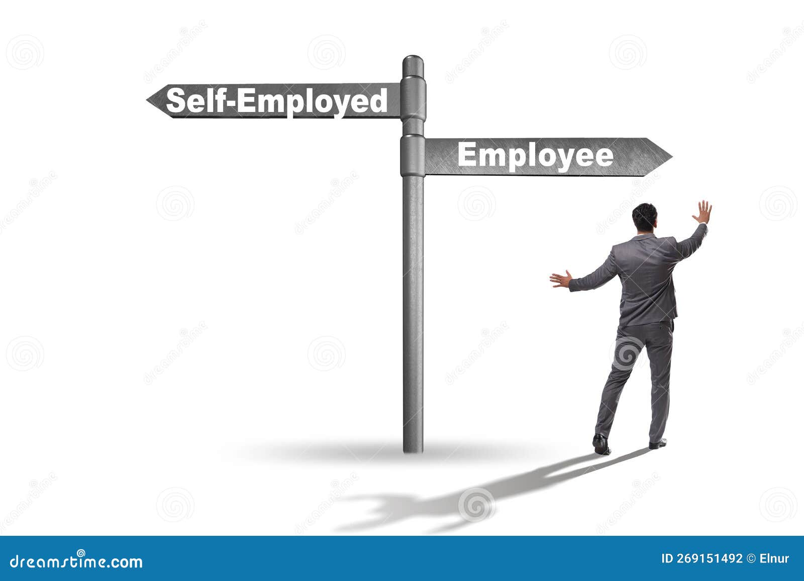 Concept of Choosing Self-employed Versus Employment Stock Photo - Image ...