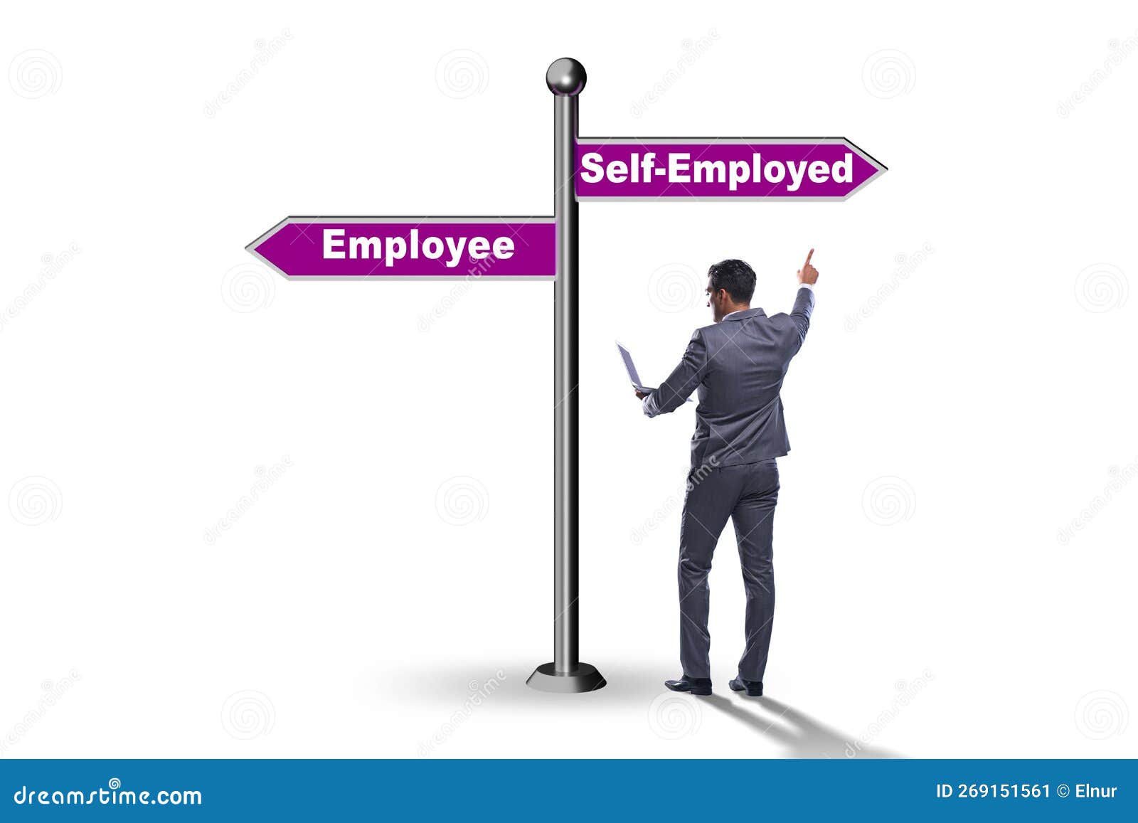 Concept of Choosing Self-employed Versus Employment Stock Image - Image ...
