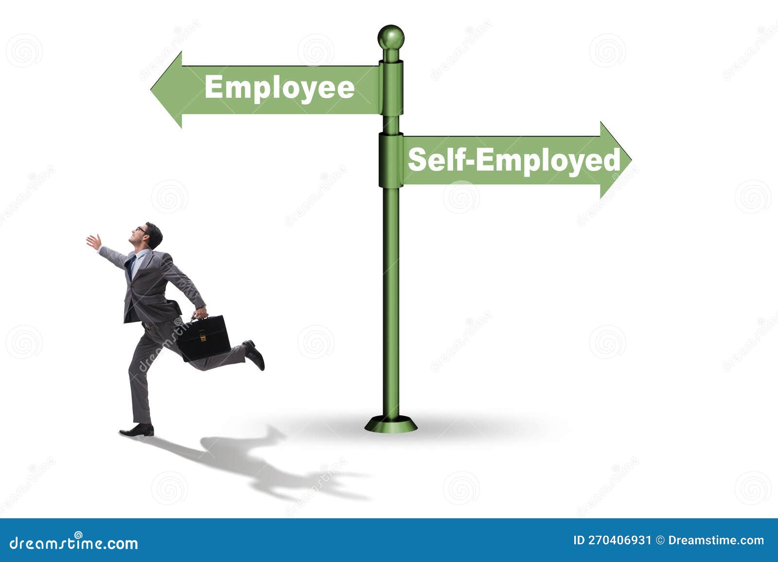 Concept of Choosing Self-employed Versus Employment Stock Image - Image ...