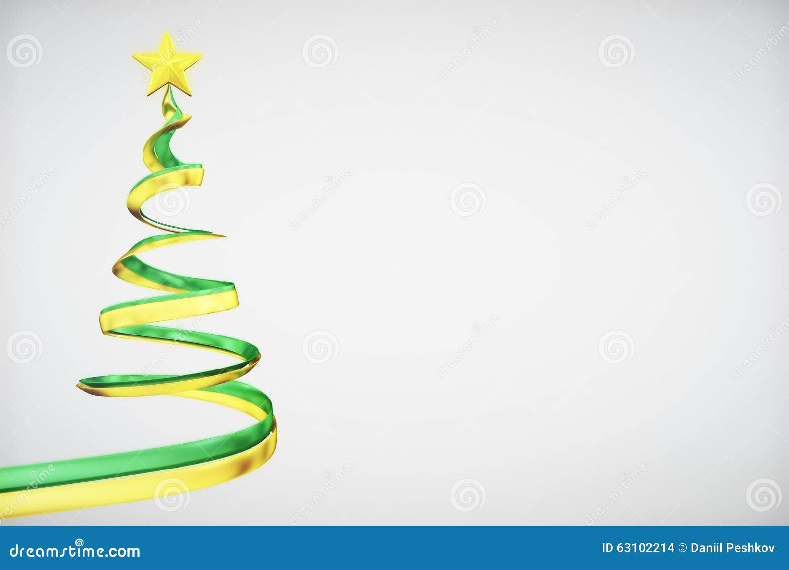Concept Christmas Tree with Yellow Star at White Background Stock ...