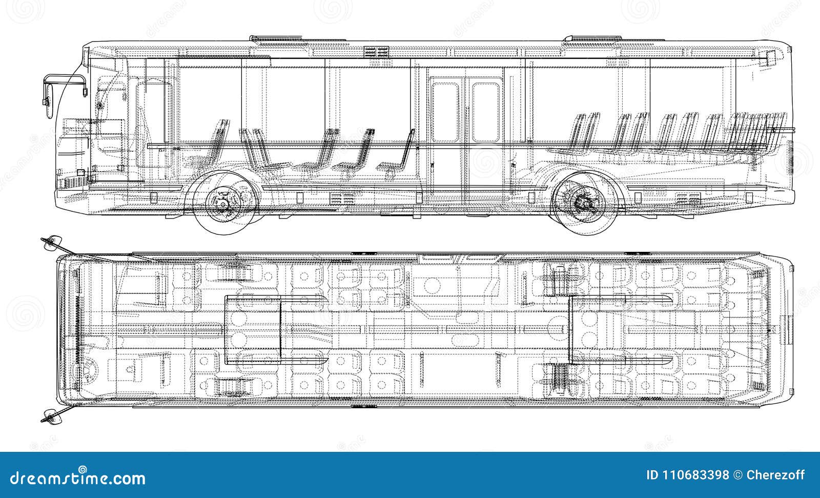 Concept City Bus. Vector Rendering of 3d Stock Vector - Illustration of ...
