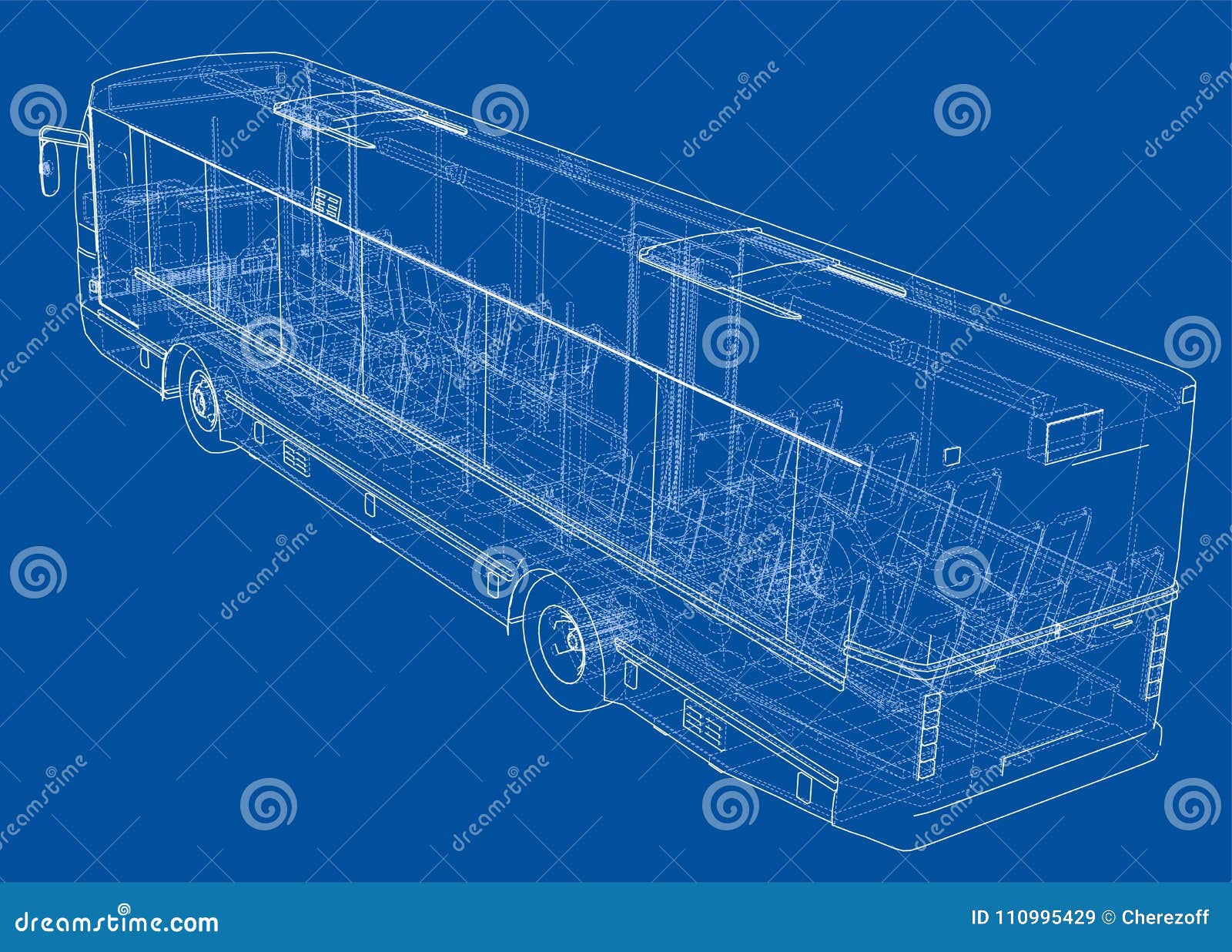 Concept City Bus. Vector Rendering of 3d Stock Vector - Illustration of ...