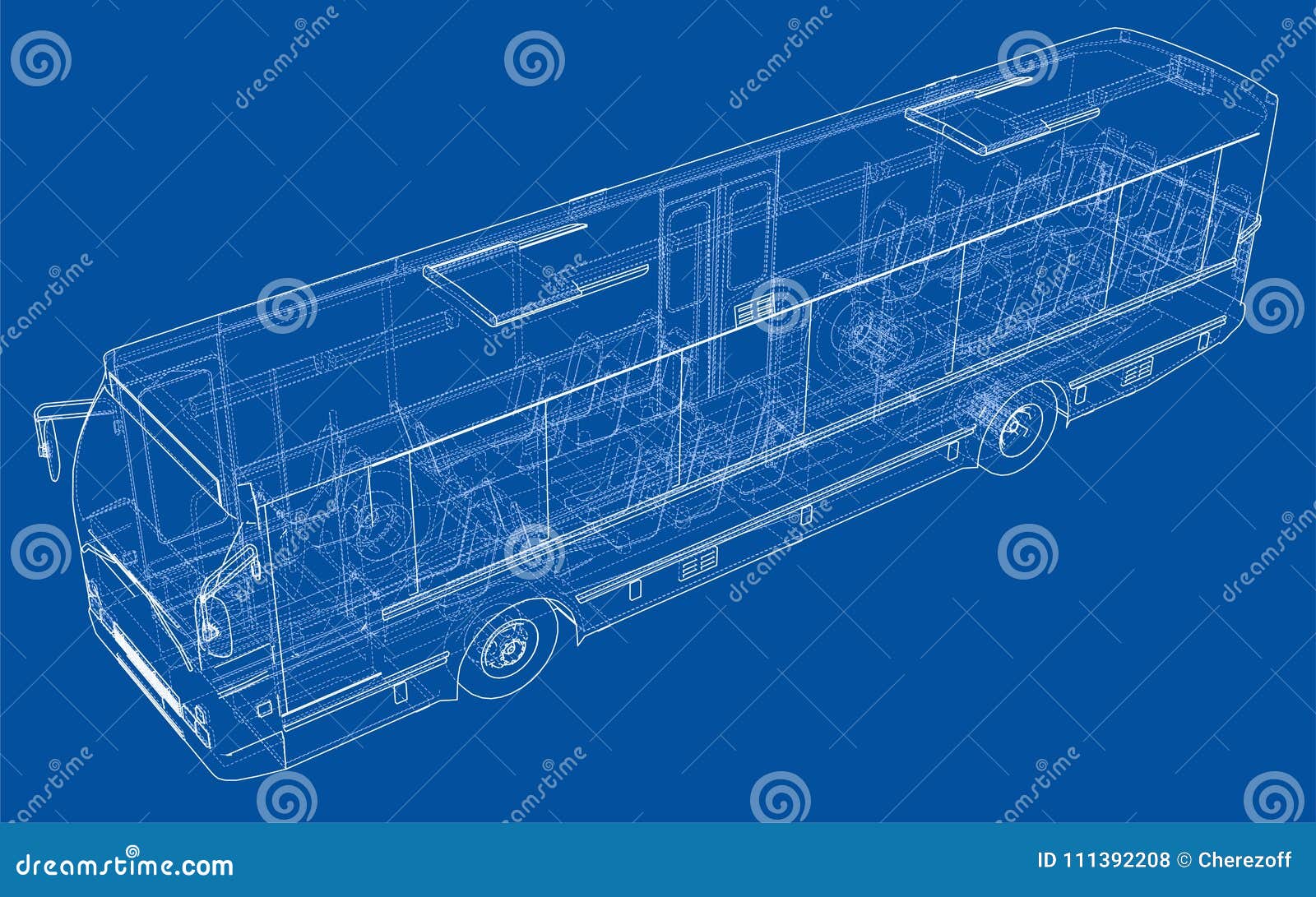 Concept City Bus. Vector Rendering of 3d Stock Vector - Illustration of ...