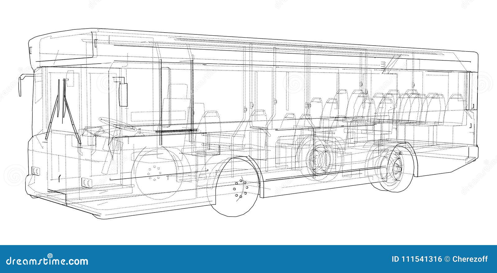 Concept City Bus. Vector Rendering of 3d Stock Vector - Illustration of ...