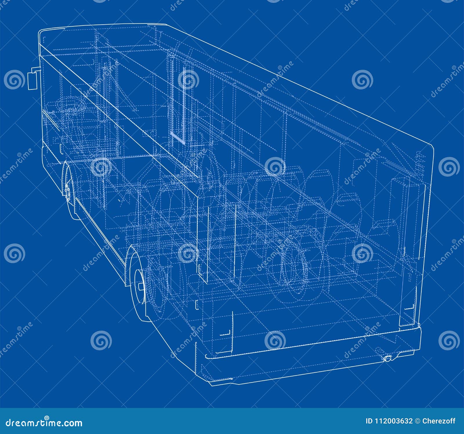 Concept City Bus. Vector Rendering of 3d Stock Vector - Illustration of ...