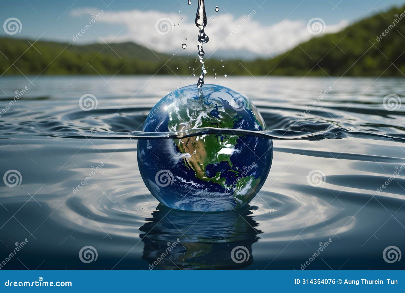 A Concept of Clean Water Awareness Stock Illustration - Illustration of ...
