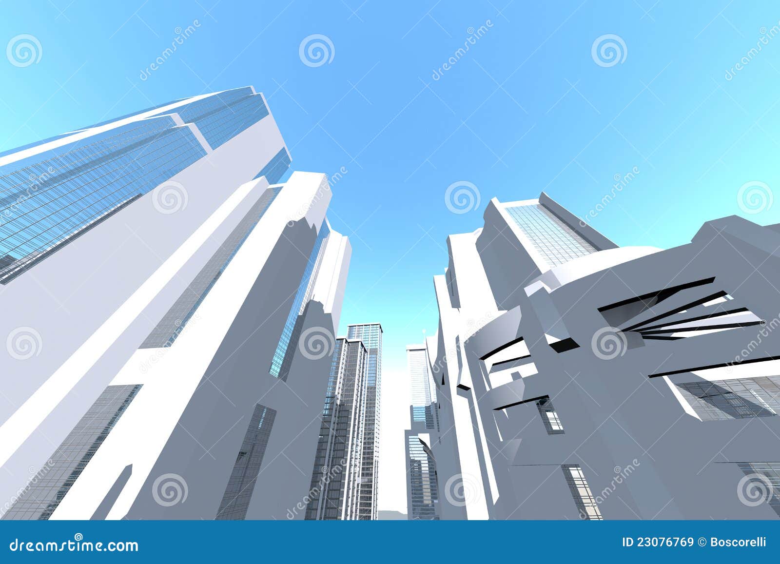 Concept on Clean White City 3D Stock Image - Image of buildings, idea ...