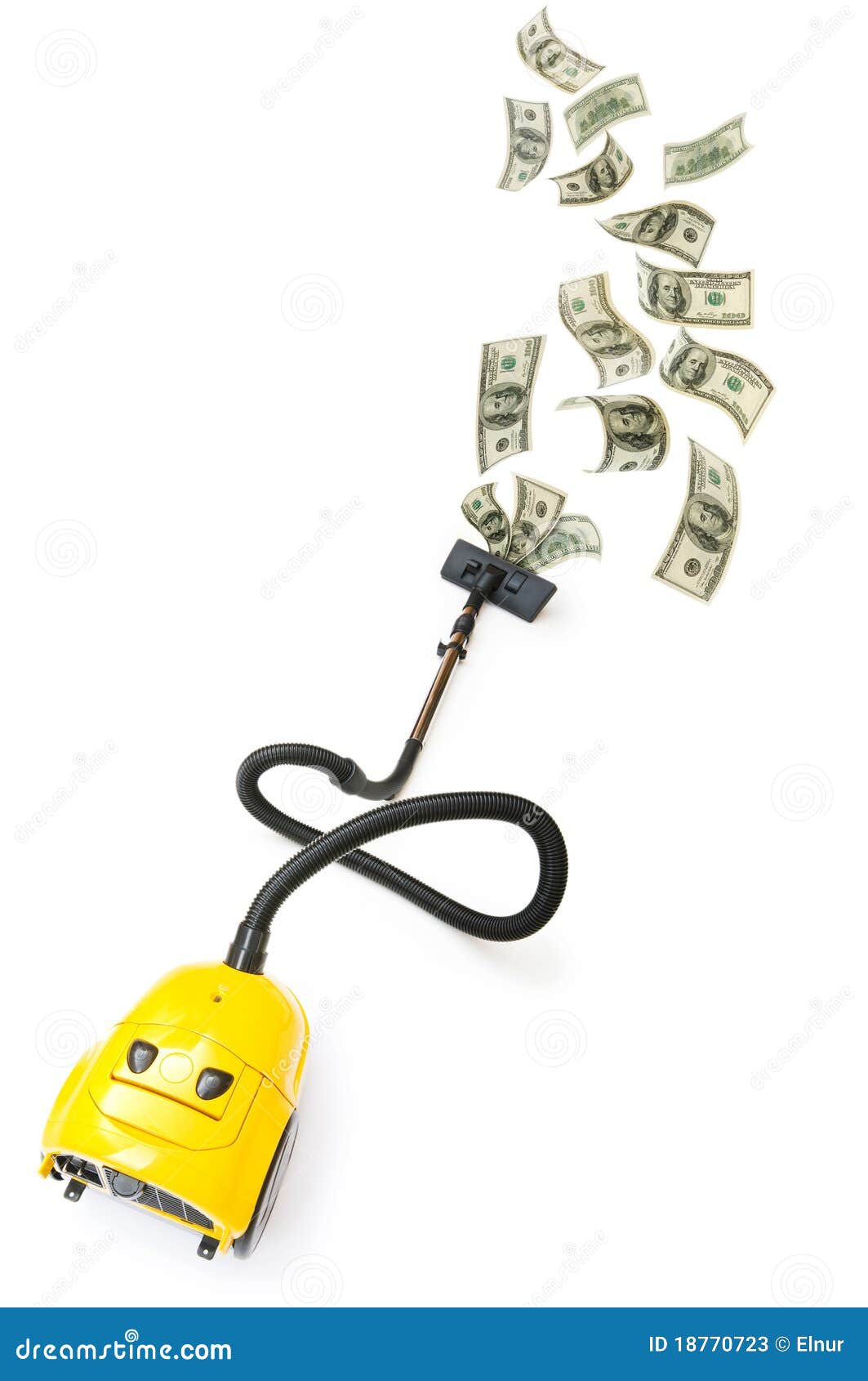 Concept with Cleaner Sucking Money Stock Image - Image of house ...