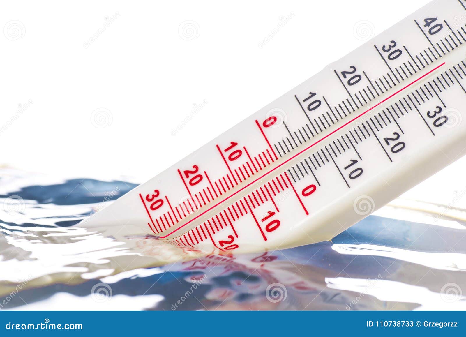 The Concept of Climate Change, a Thermometer Immersed in Water Stock ...