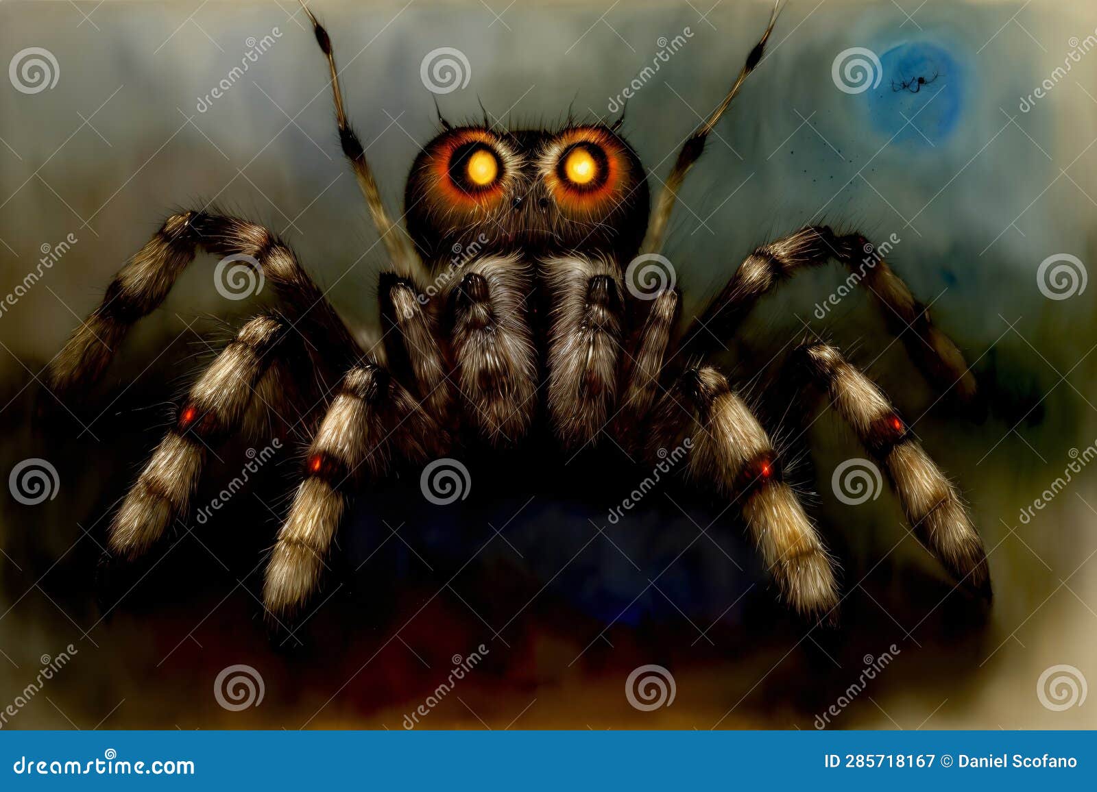 A Close Up of a Spider with Glowing Eyes. Generative AI Stock ...