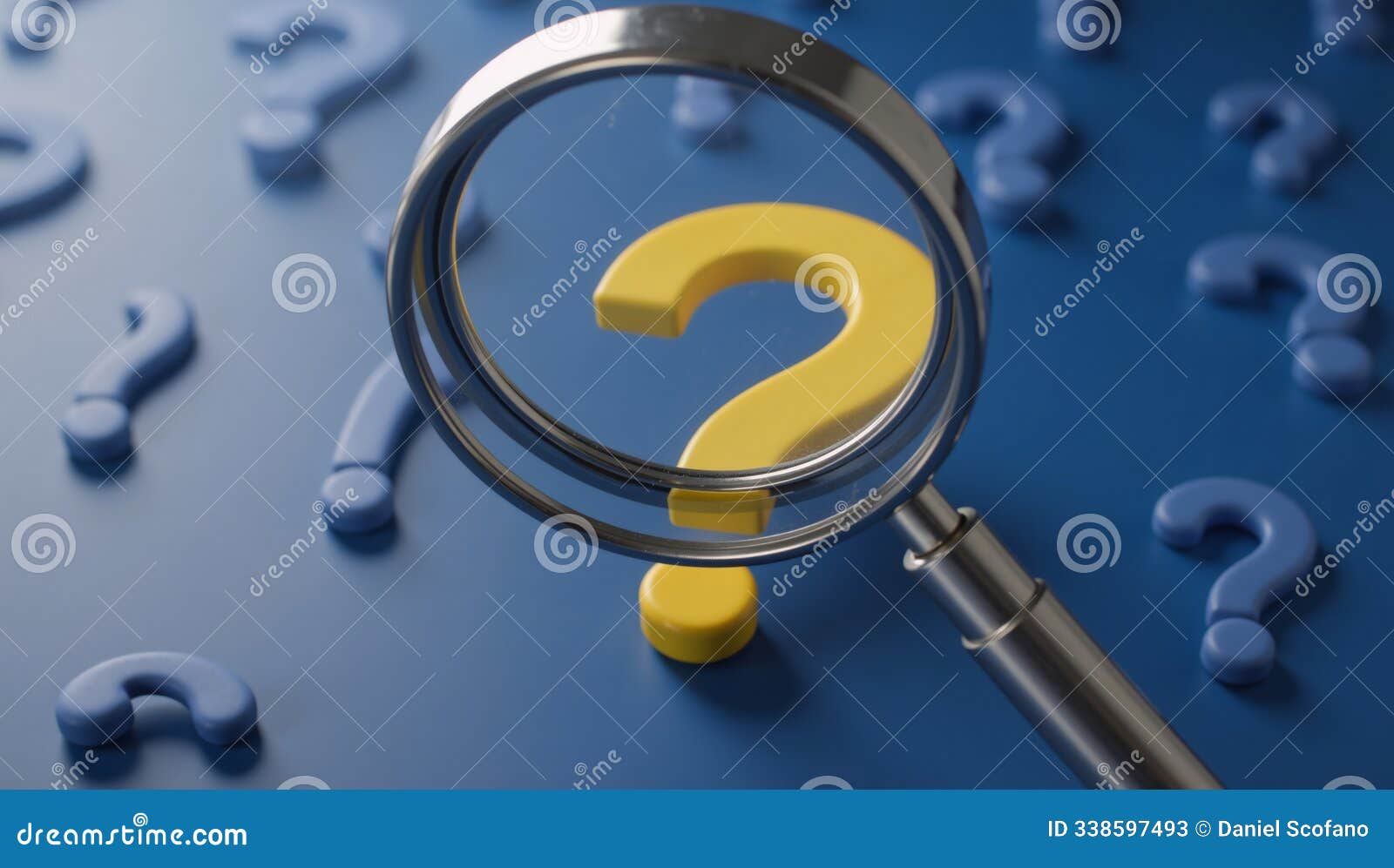 Closeup View of Multiple Question Marks with a Highlighted Yellow One ...