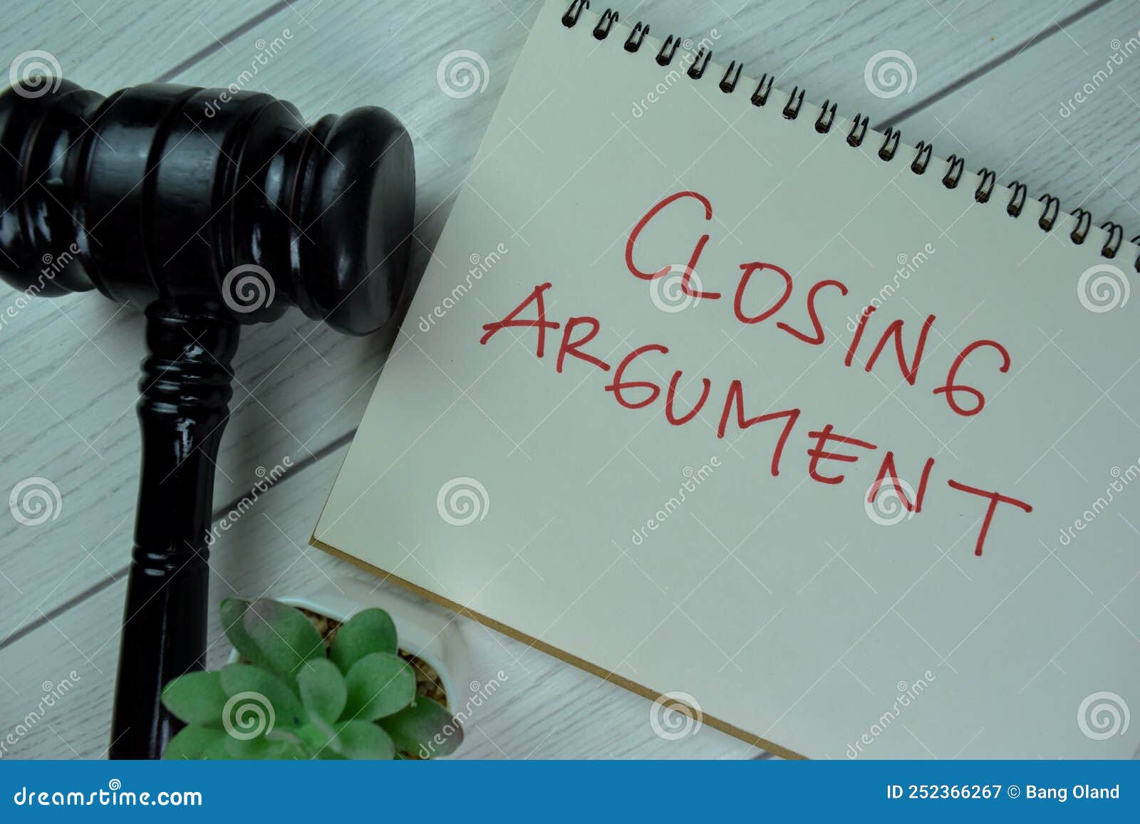 Concept of Closing Argument Write on a Book with Gavel Isolated on ...
