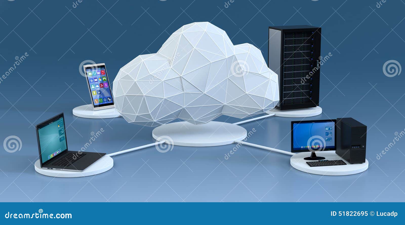 Concept of cloud computing stock illustration. Illustration of screen ...