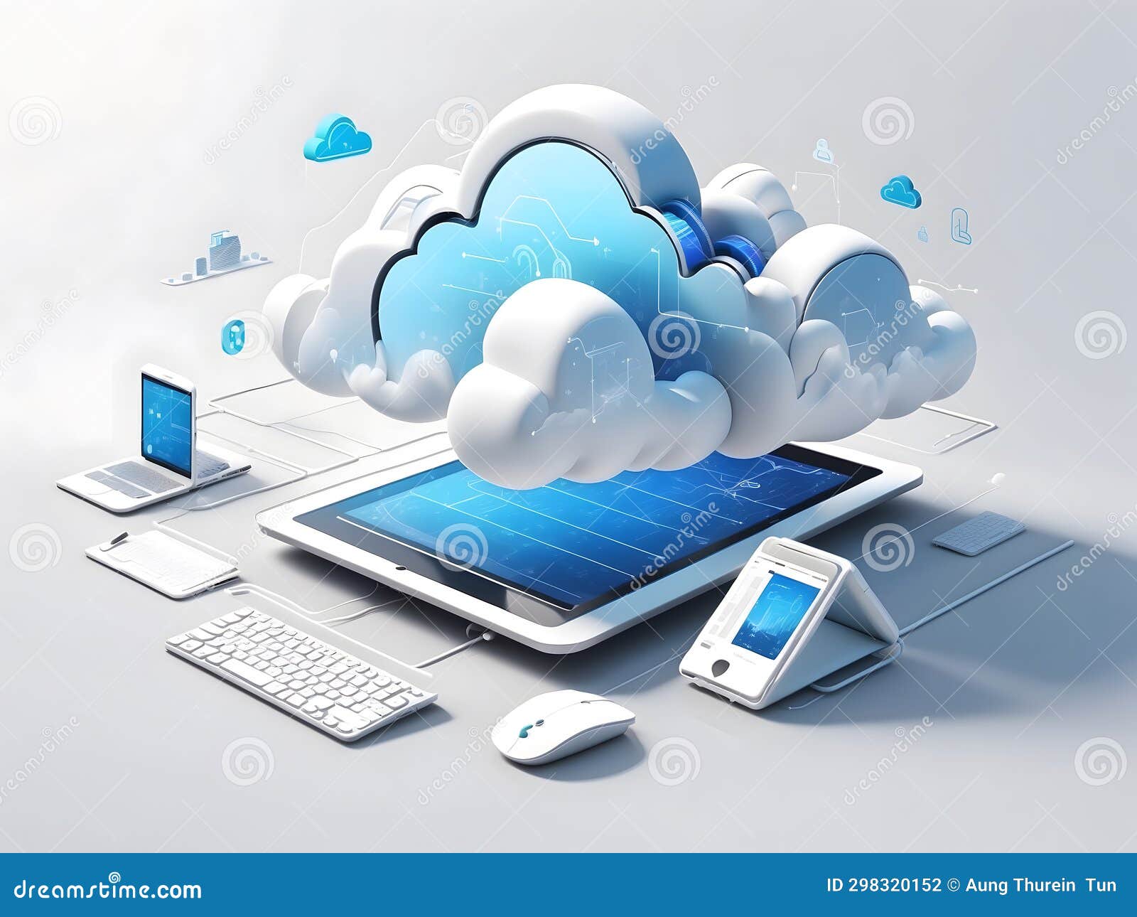 The Power and Potential of Remote Data Storage Stock Illustration ...