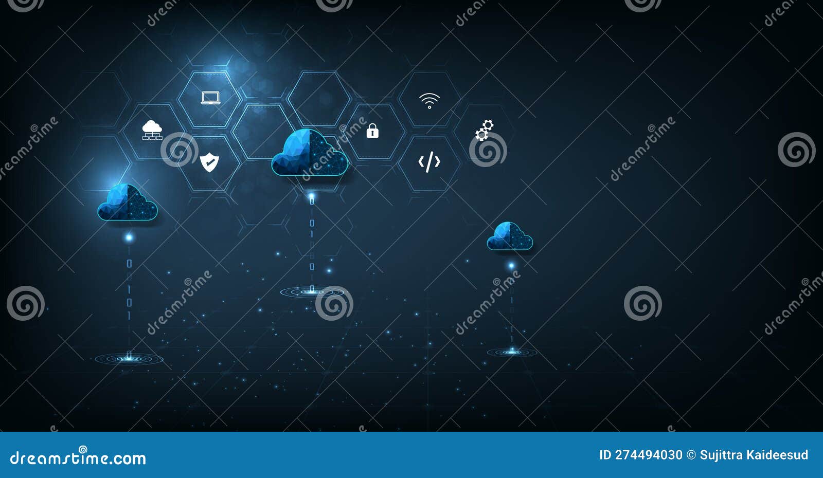 Concept of Cloud Computing Security Technology Background Stock Vector - Illustration of ...