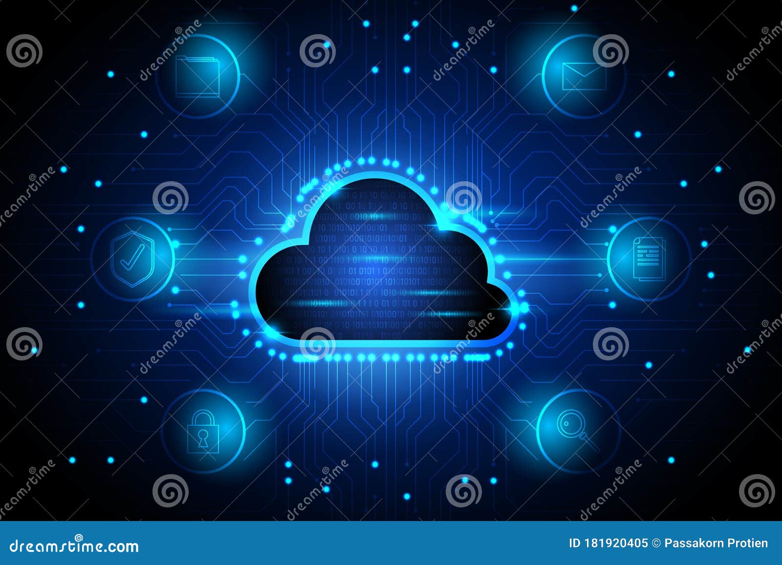 Concept Cloud Computing Technology Background. Stock Vector - Illustration of future, file ...