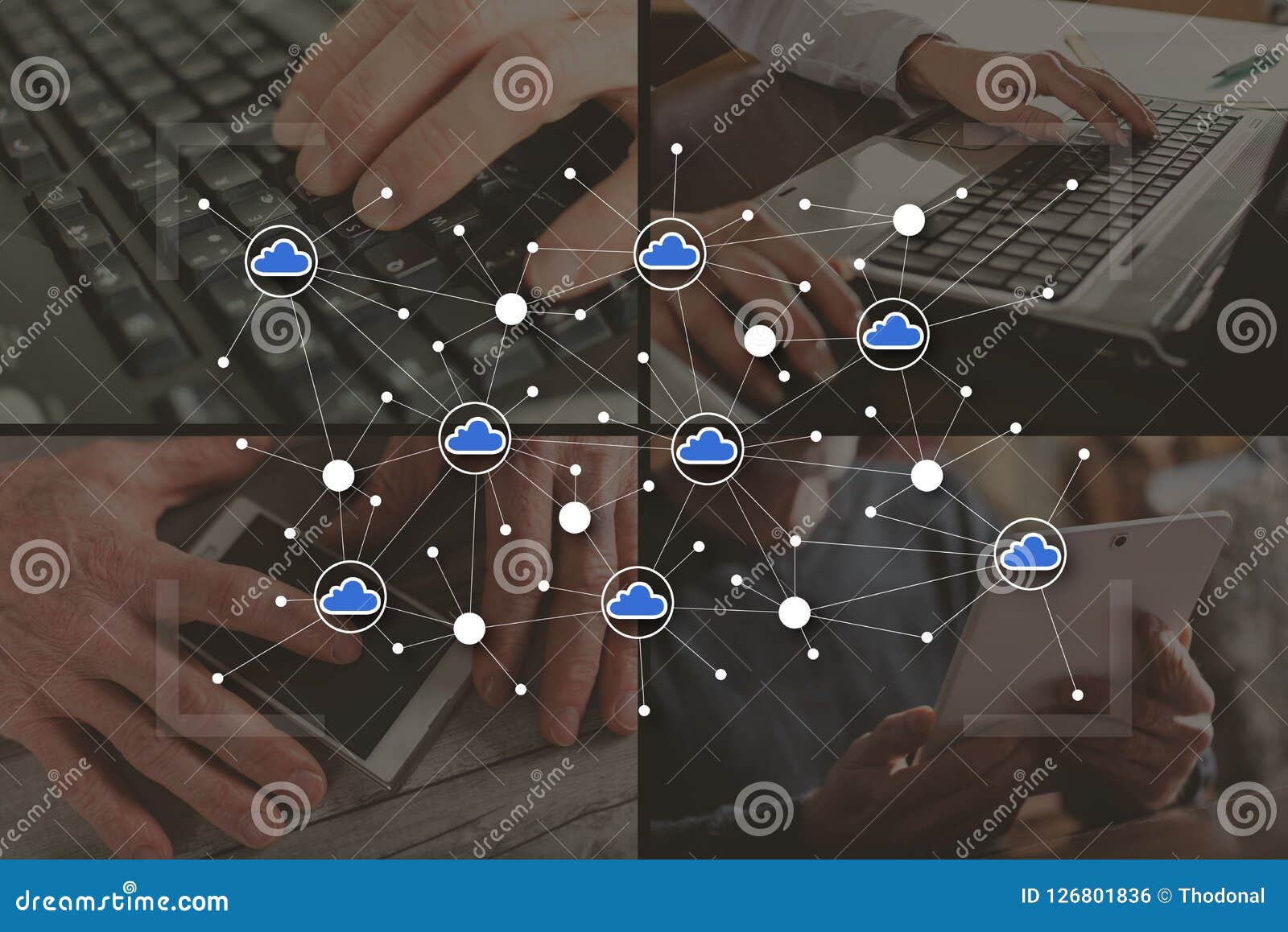 Concept of Cloud Networking Stock Photo - Image of connectivity ...