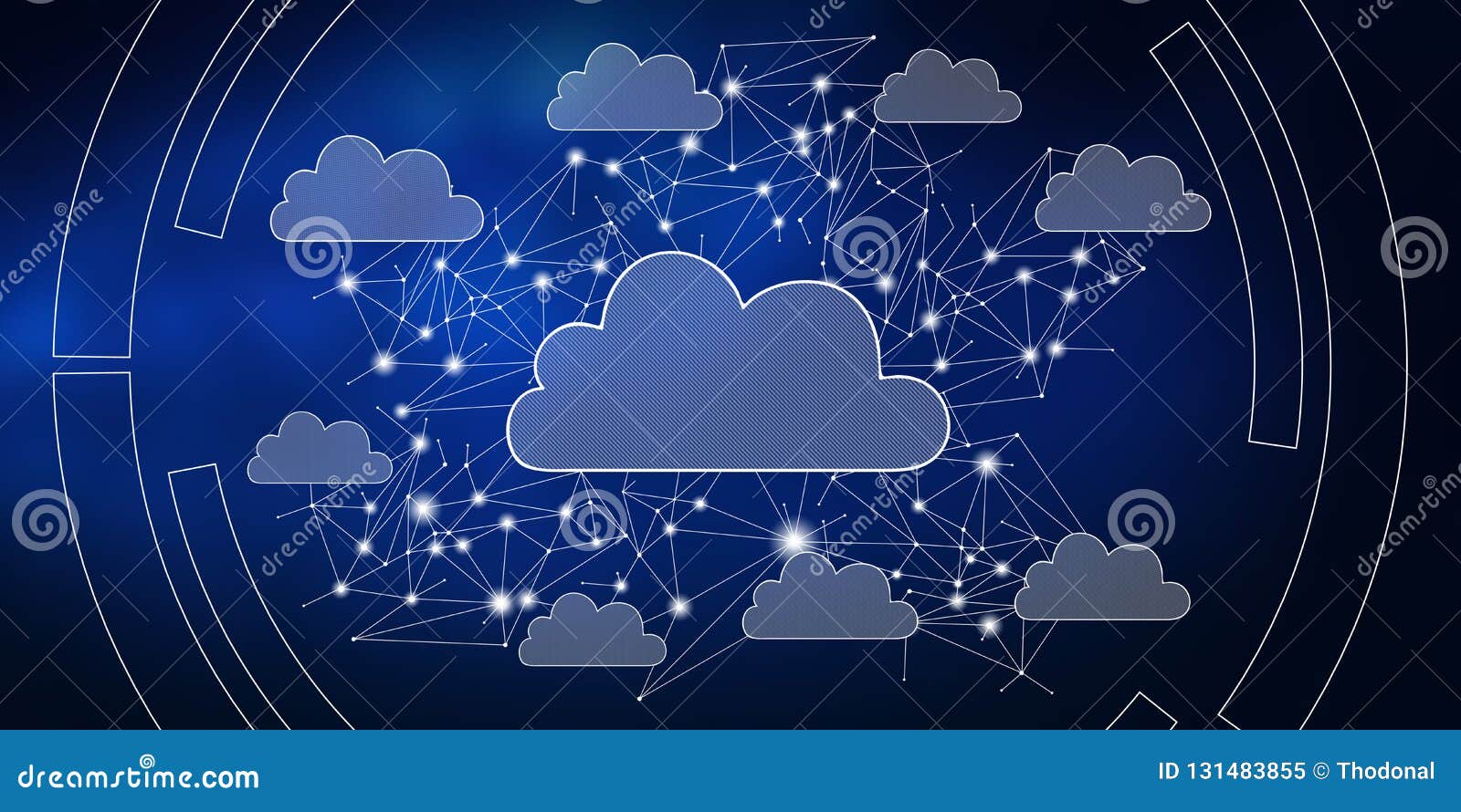 Concept of Cloud Networking Stock Illustration - Illustration of ...