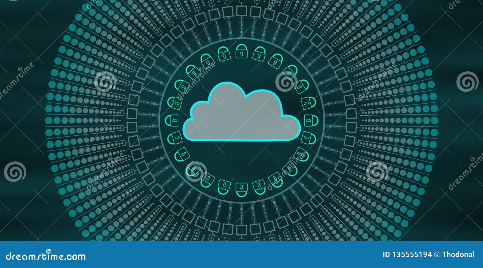 Concept of Cloud Networking Stock Illustration - Illustration of upload ...