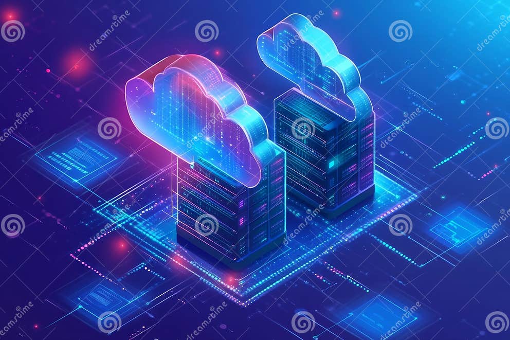 Concept of Cloud Server, Storage and Data. Stock Image - Image of ...
