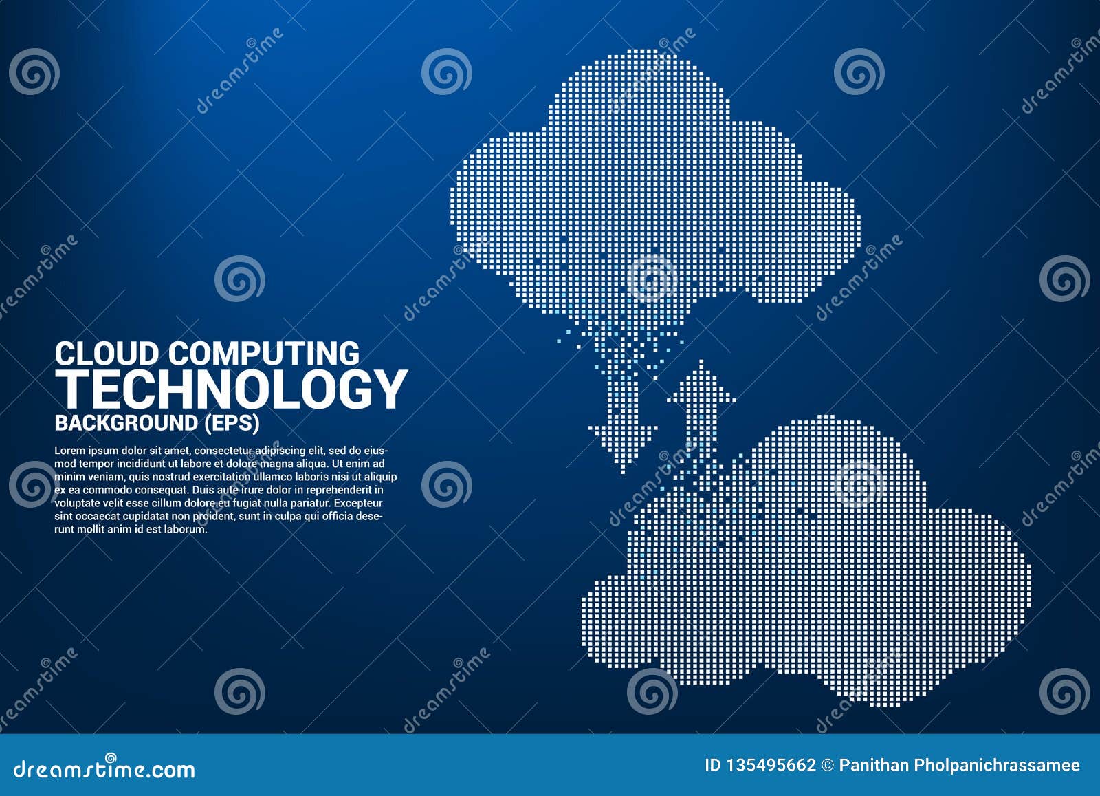 Cloud Computing Network Technology Pixel Graphic Style. Stock ...