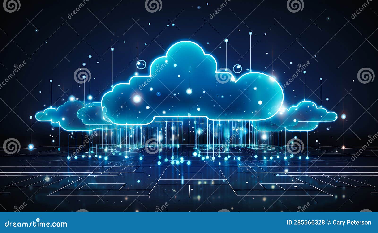 Concept Cloud with Technical Documents and Scattered Clouds Stock ...