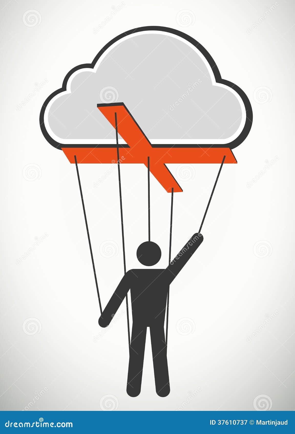 Concept of Cloud Technology String Puppet Stock Vector - Illustration ...
