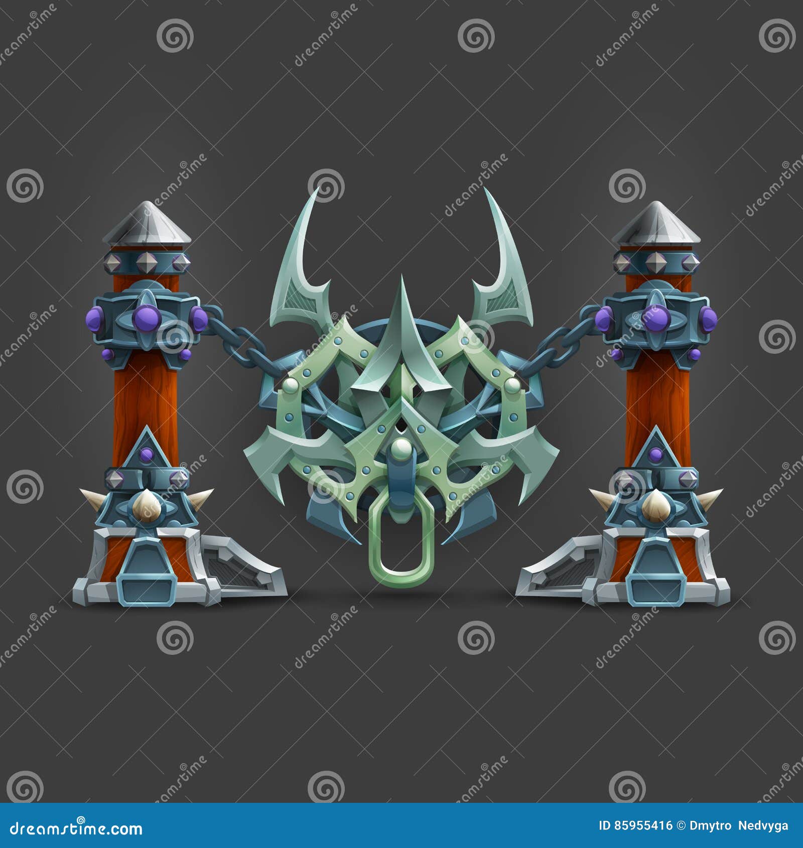 Concept Coat of Arms Decoration for Game. Stock Vector - Illustration ...