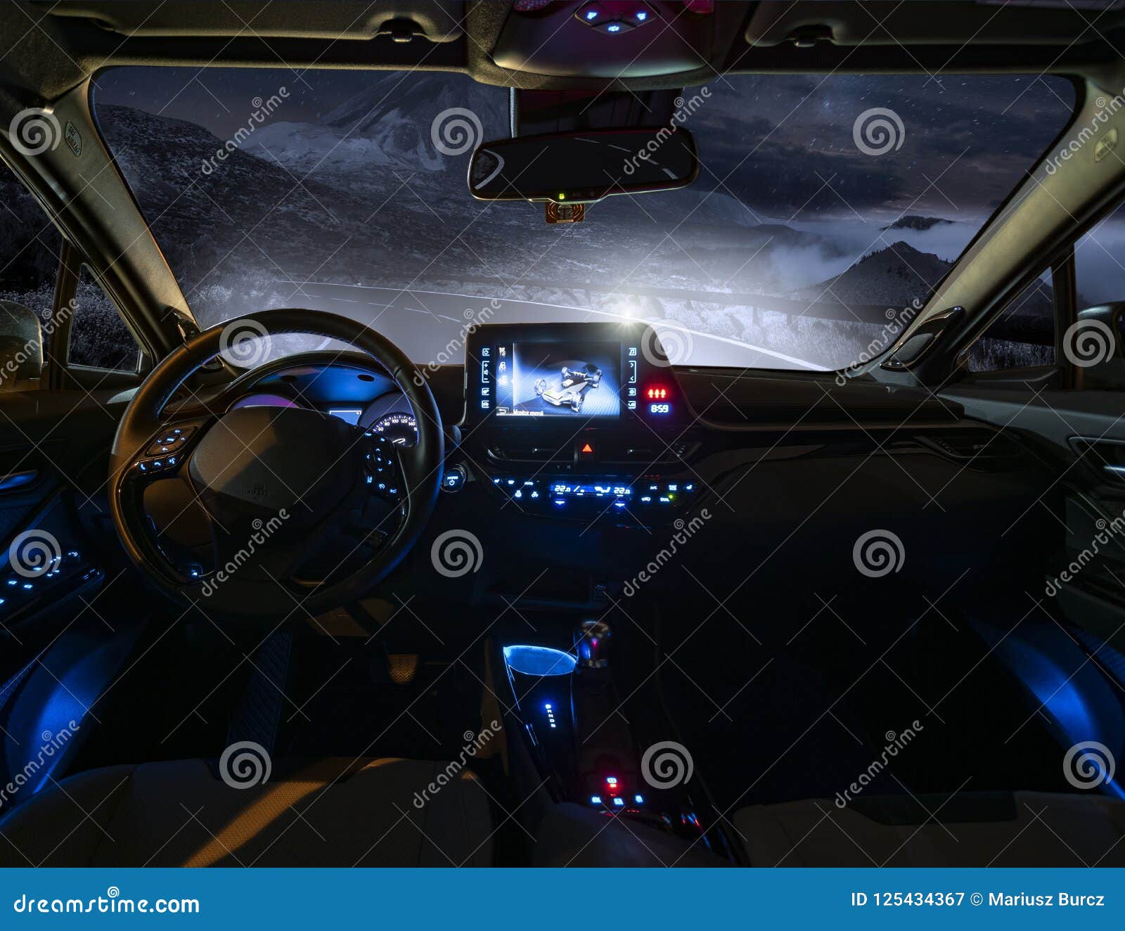 Concept of the Cockpit of an Autonomous Car Stock Image - Image of head ...