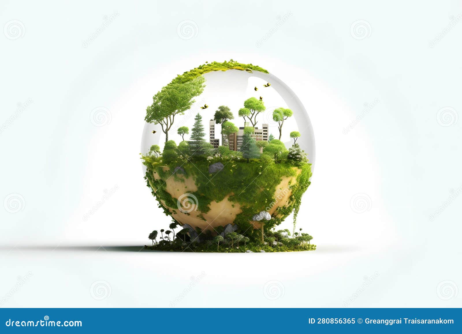 Concept of Coexistence with Nature. Green Environment Stock ...