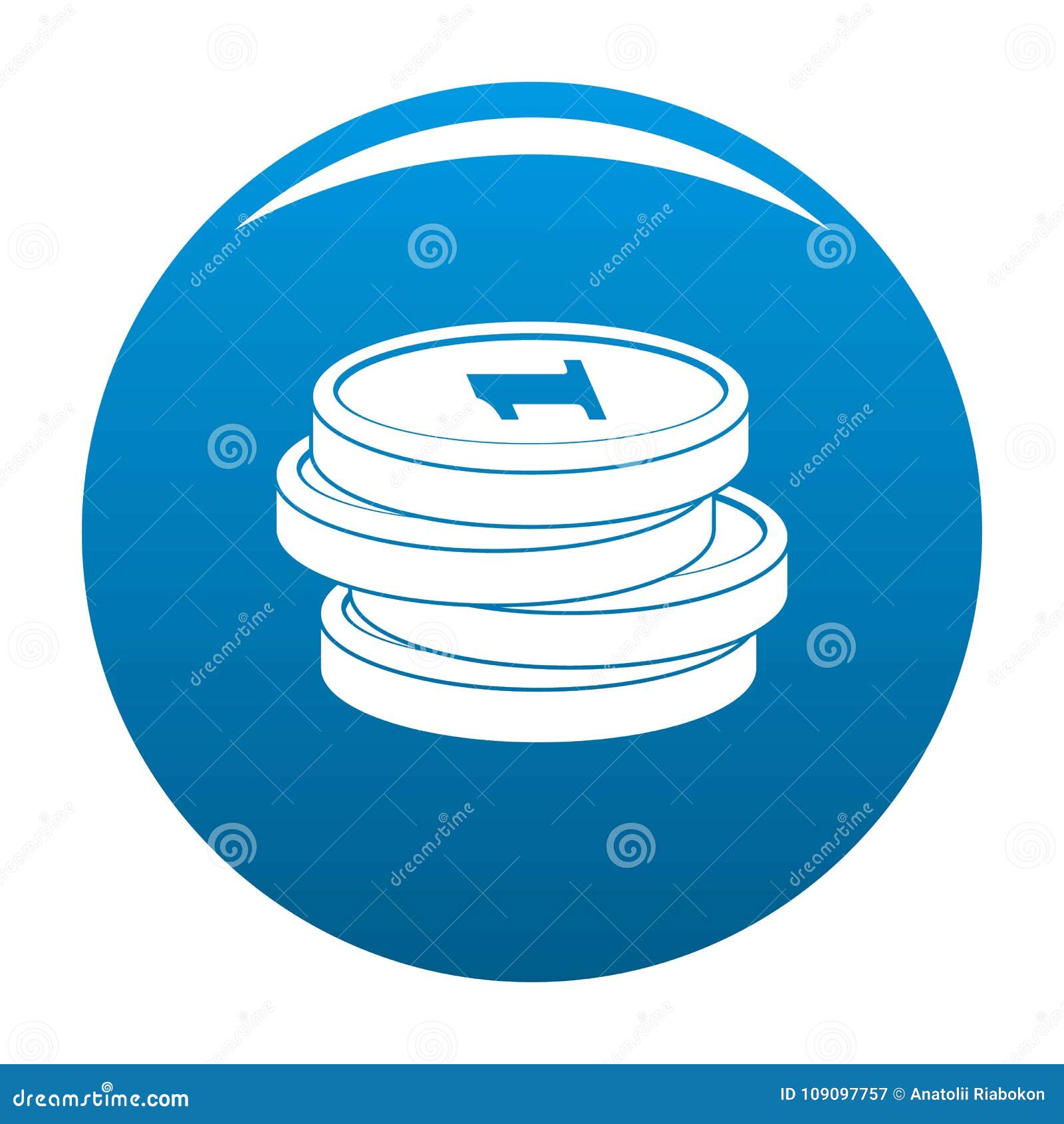 Concept Coin Icon Blue Vector Stock Vector - Illustration of isolated ...