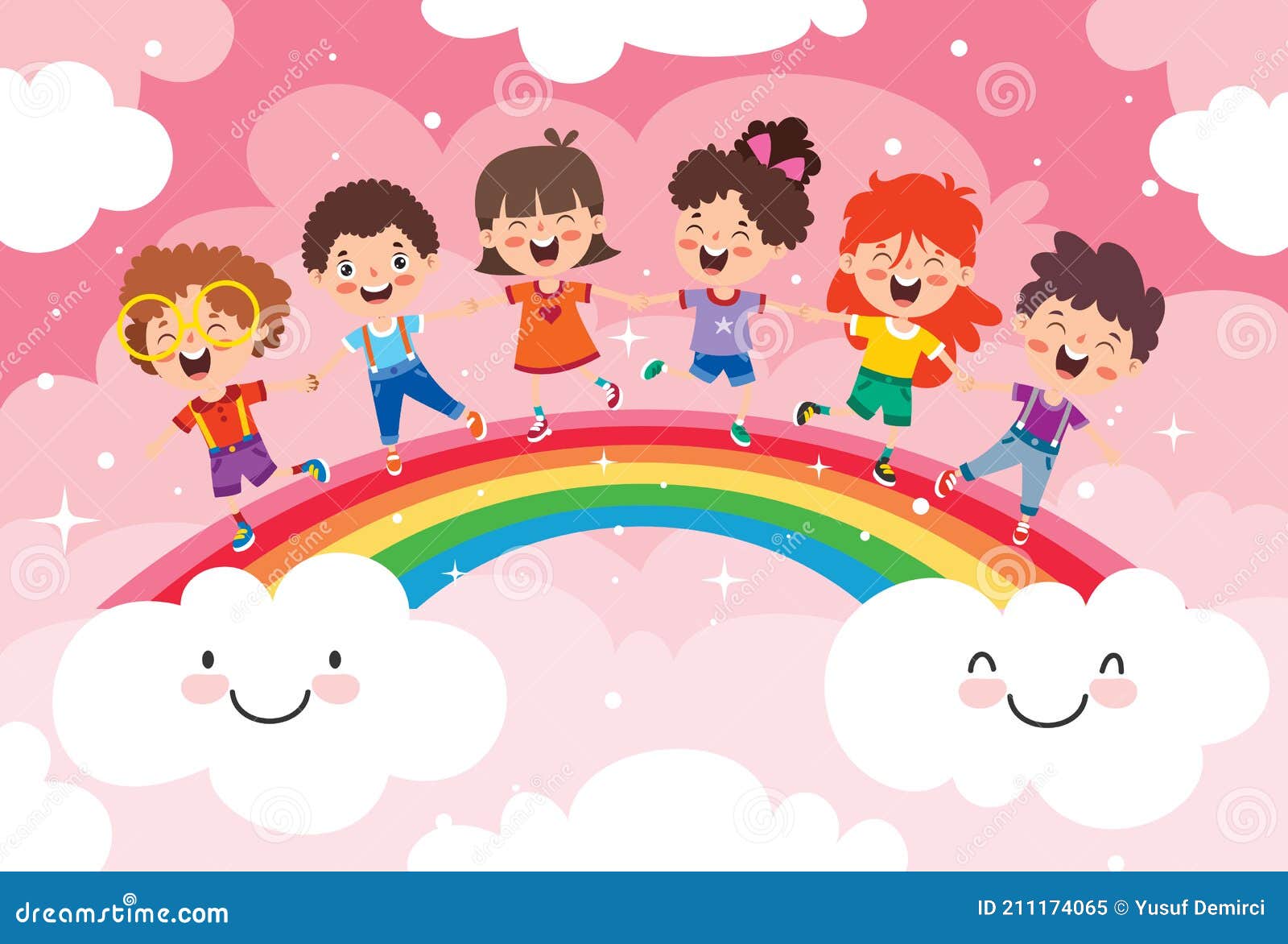 Concept of a Colorful Rainbow Stock Vector - Illustration of children ...