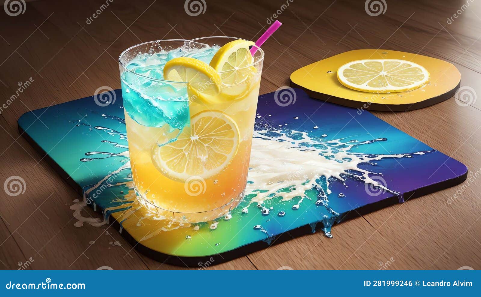 Colorful Refreshment a Sprayed Lemonade Coaster for National Lemonade ...