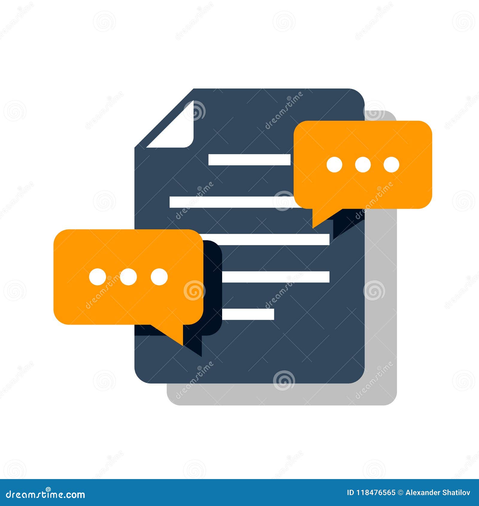 Concept of Comments To the Documents. Speech Bubble on the Background ...