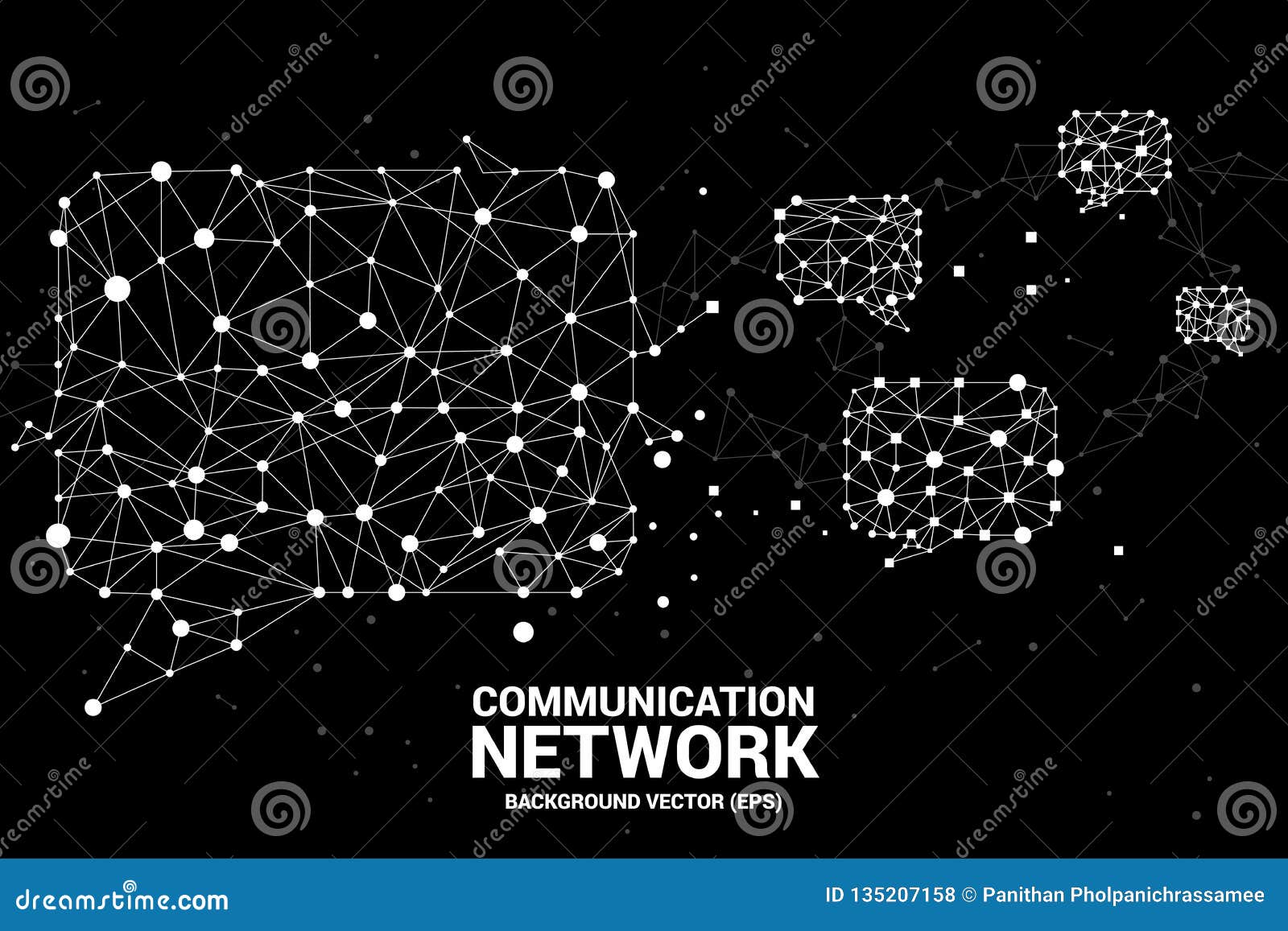 Talk Bubble Icon with Dot and Line Connections. Stock Illustration ...